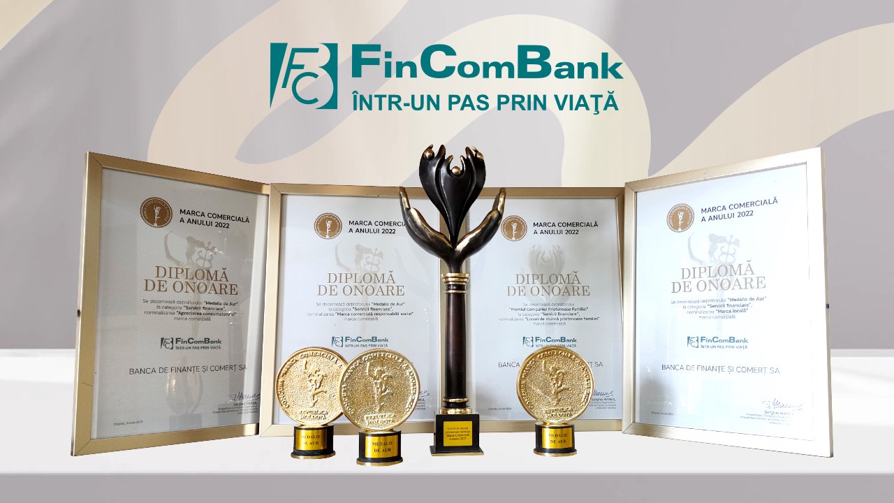 FinComBank a obținut 4 distincții la concursul Marca Comercială a Anului